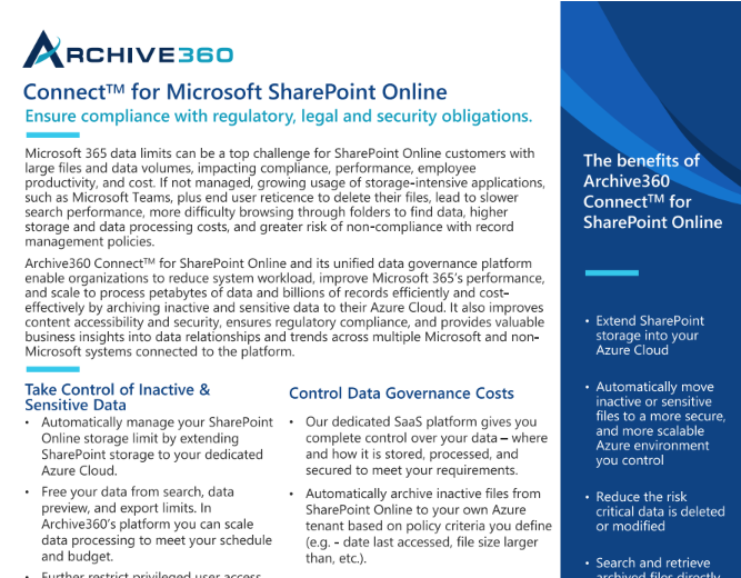SharePoint Online Archiving Solution | Archive360
